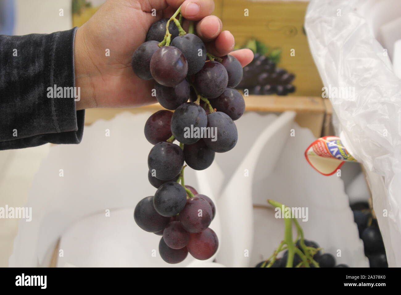 Italian Fresh fruits Grapes image Stock Photo - Alamy