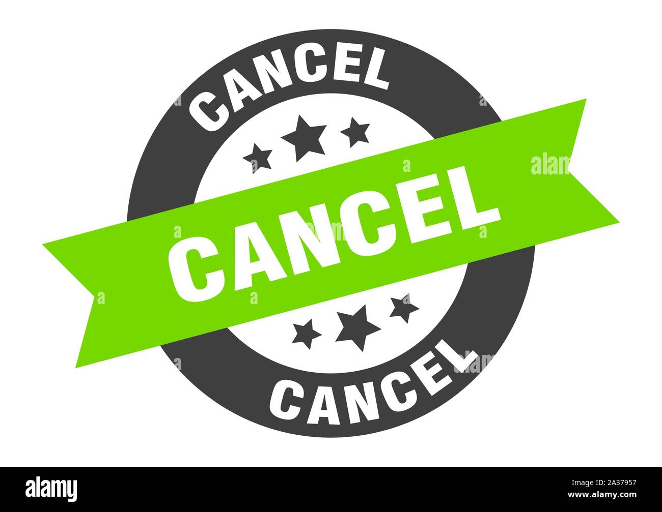 Cancel ribbon round white hi-res stock photography and images - Alamy