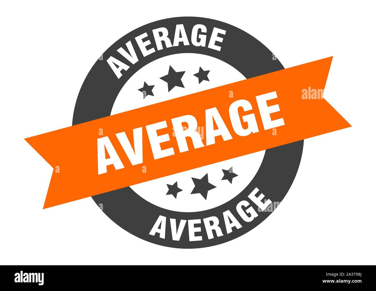 average sign. average orange-black round ribbon sticker Stock Vector ...