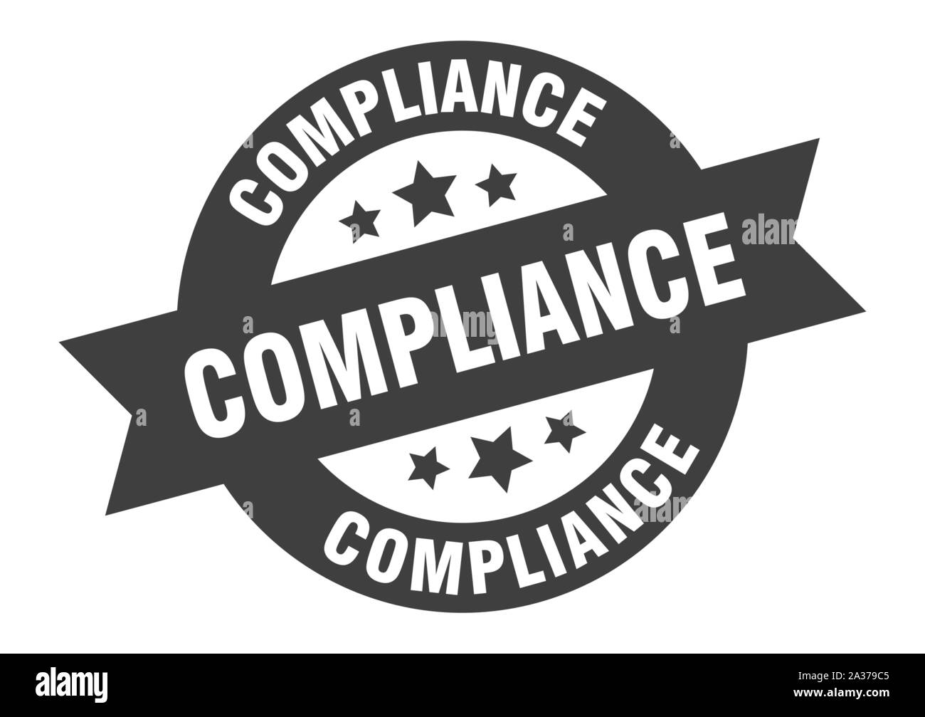 compliance sign. compliance black round ribbon sticker Stock Vector ...