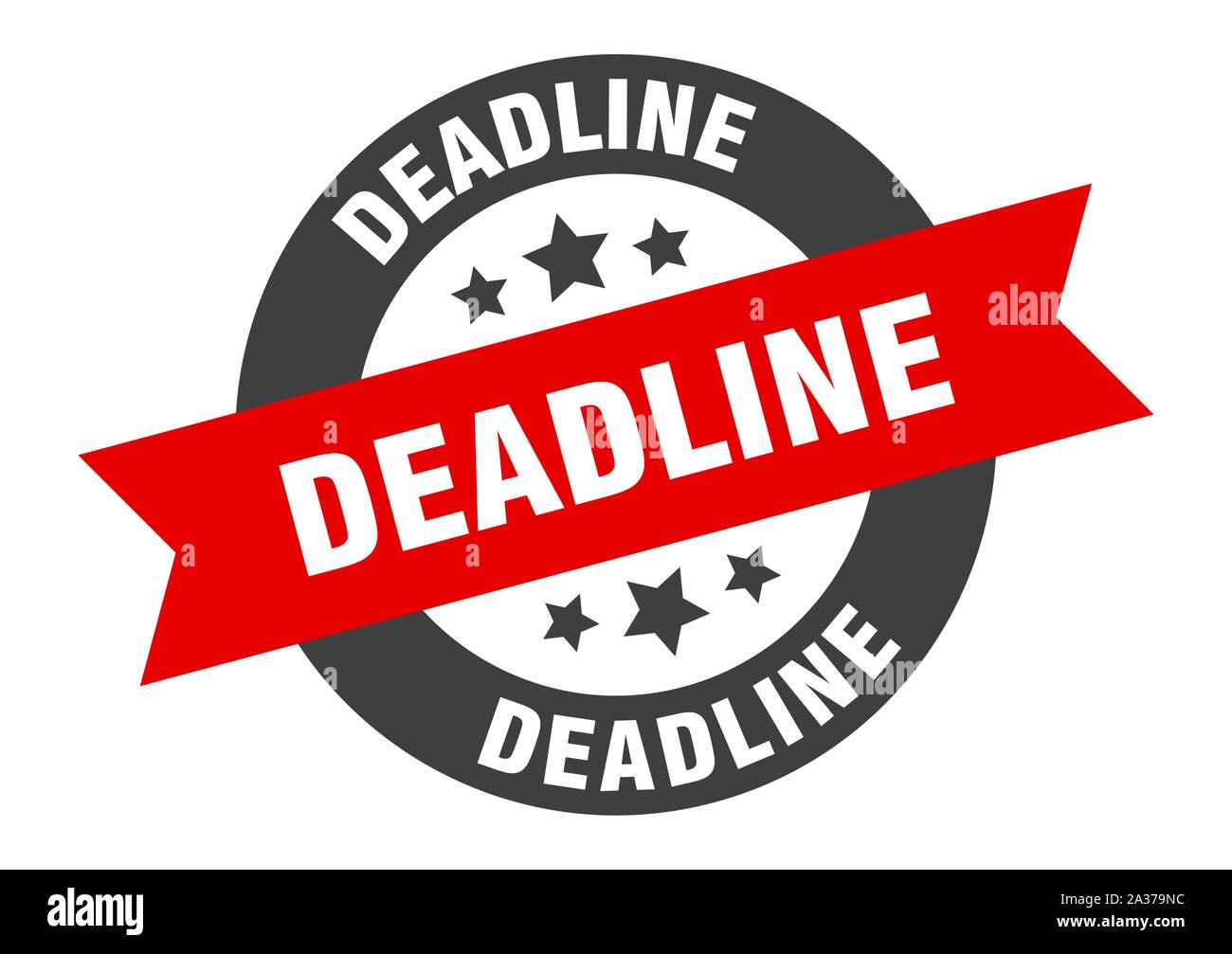 deadline sign. deadline black-red round ribbon sticker Stock Vector ...