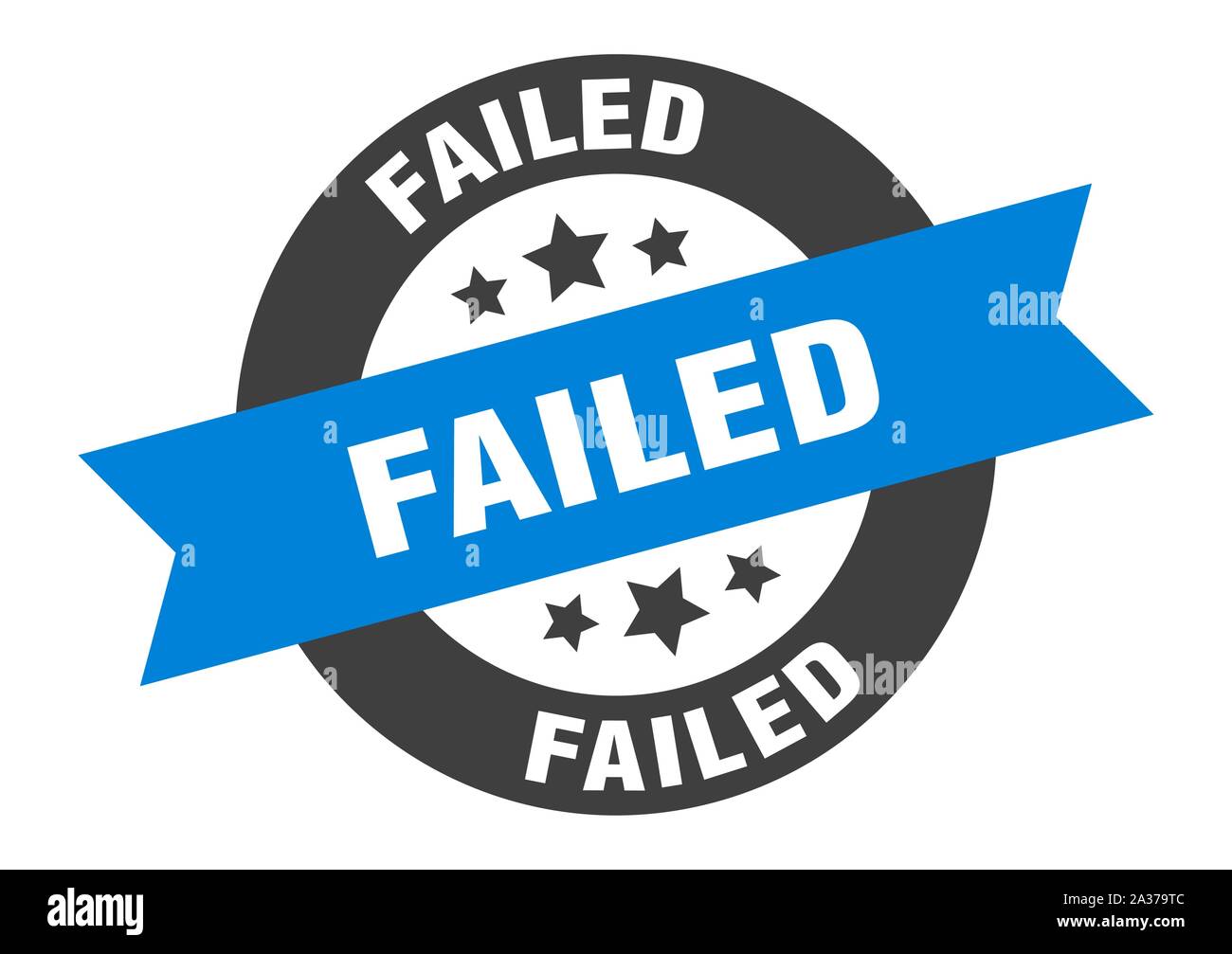 failed sign. failed blue-black round ribbon sticker Stock Vector Image ...