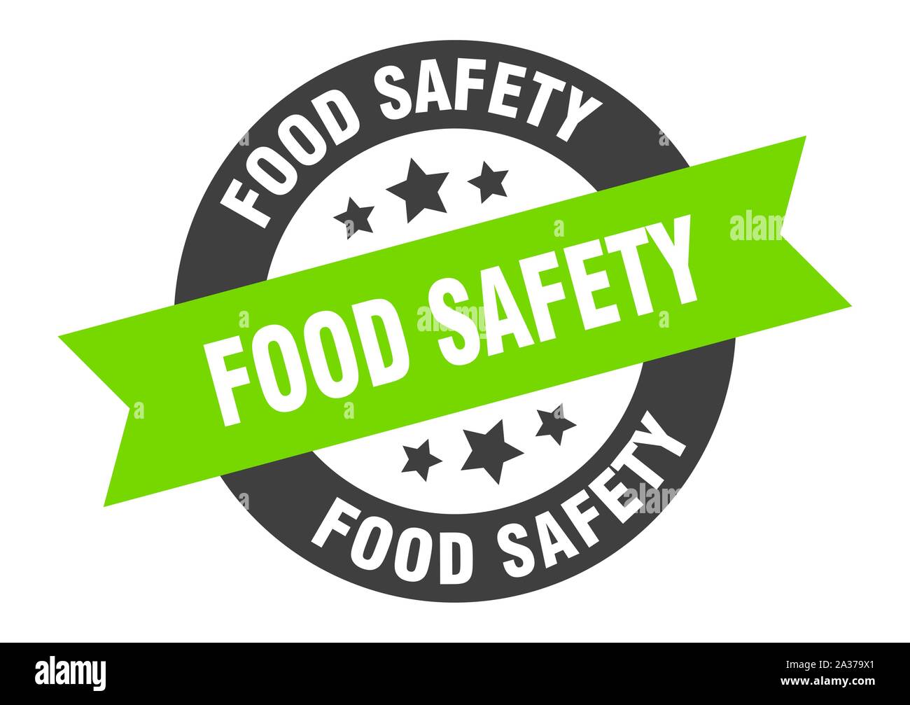 food safety sign. food safety black-green round ribbon sticker Stock ...