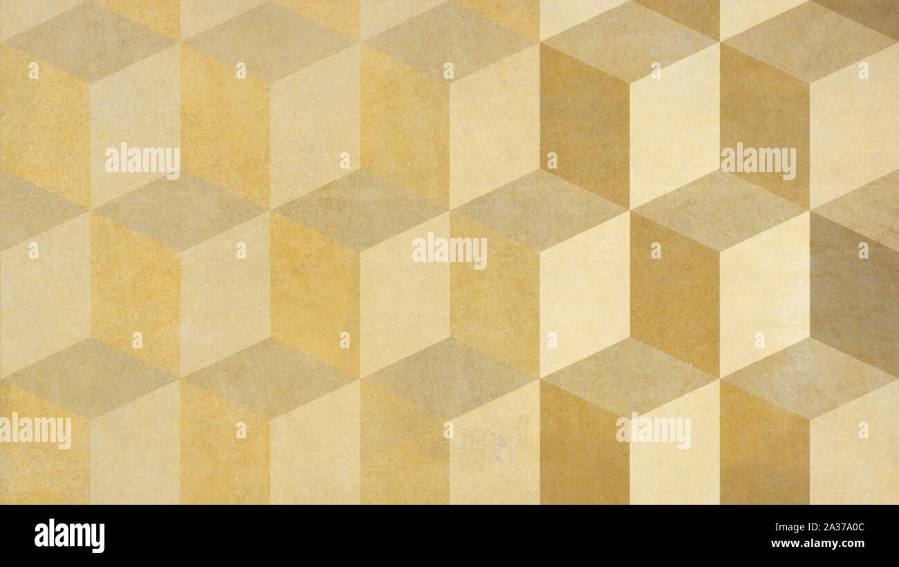 Abstract cubes yellow background, paper texture, 3d illustration Stock ...