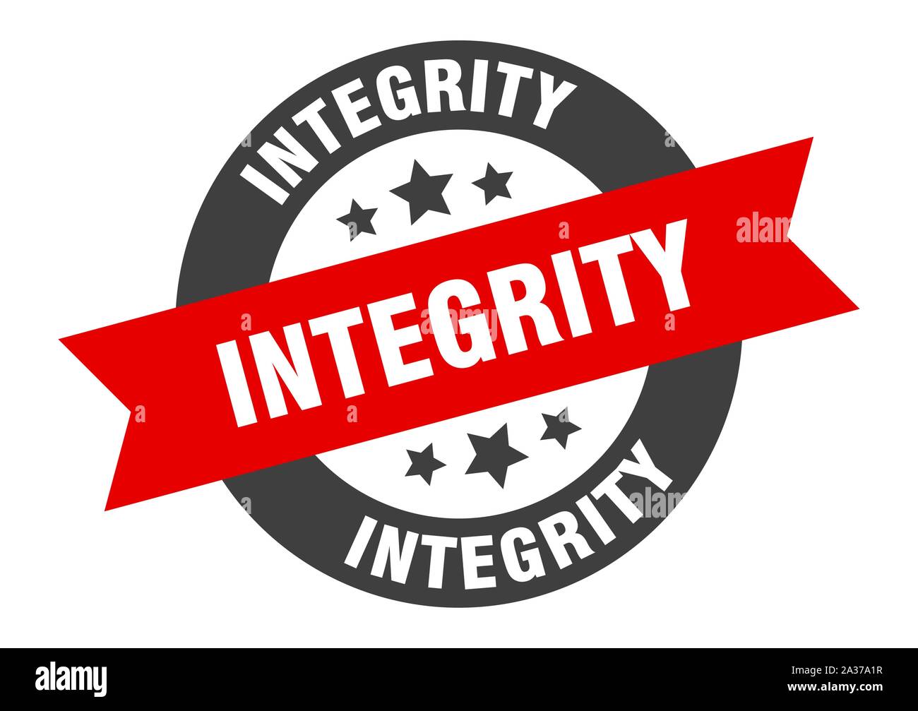 integrity sign. integrity black-red round ribbon sticker Stock Vector ...
