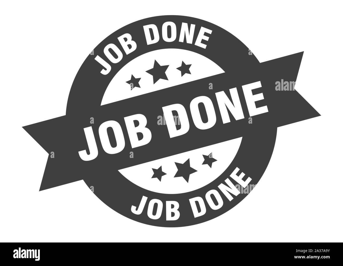 job done sign. job done black round ribbon sticker Stock Vector Image ...