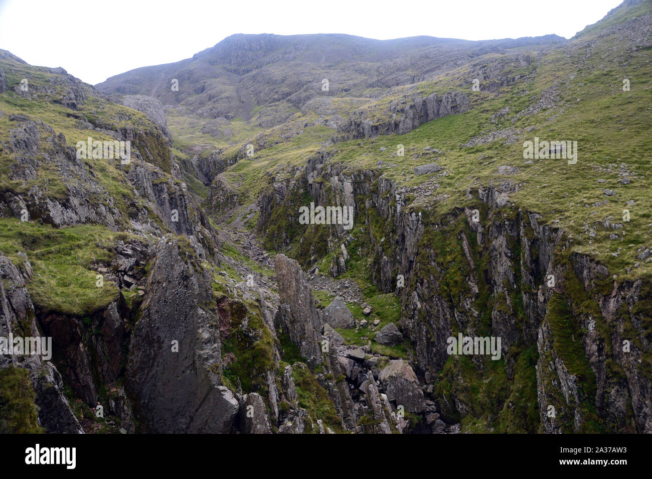 The Wainwright Scafell Pike from Piers Gill in Wasdale, Lake District ...