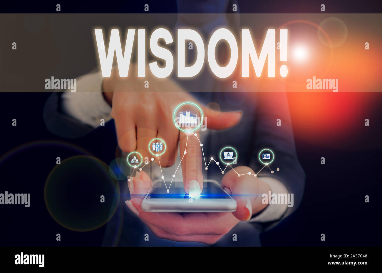 Conceptual hand writing showing Wisdom. Concept meaning the ability to ...