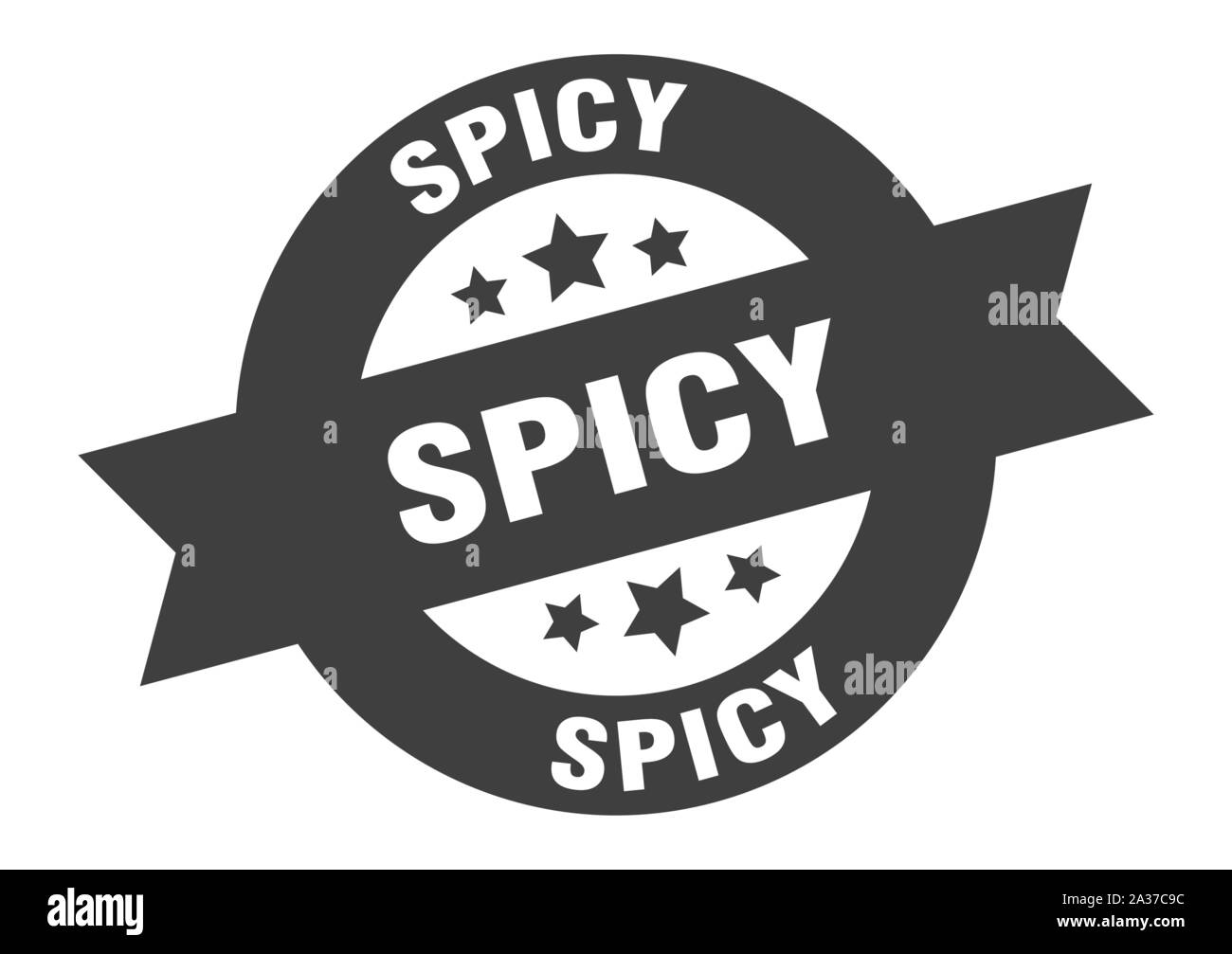 spicy sign. spicy black round ribbon sticker Stock Vector Image & Art ...