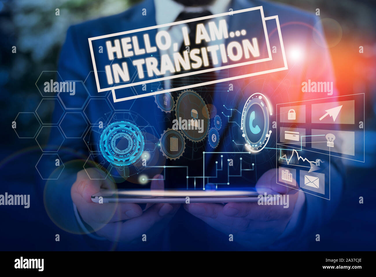 Conceptual hand writing showing Hello I Am In Transition. Concept ...