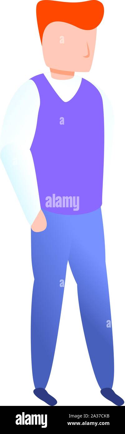 Red hair man icon. Cartoon of red hair man vector icon for web design ...