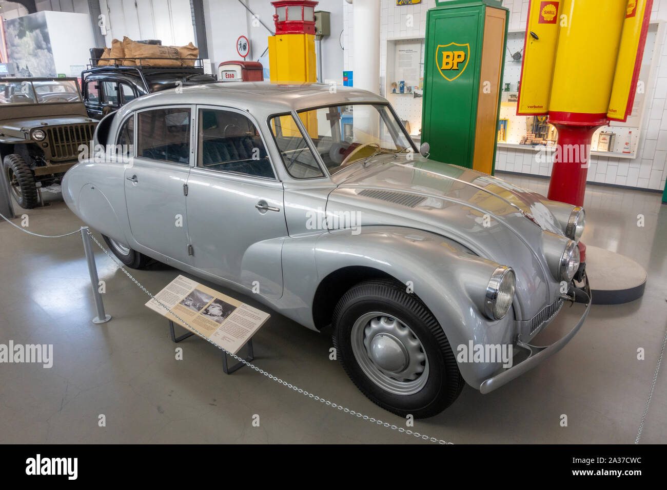 A Tatra 87 (T87) (1940) in the Deutsches Museum Verkehrszentrum (German ...