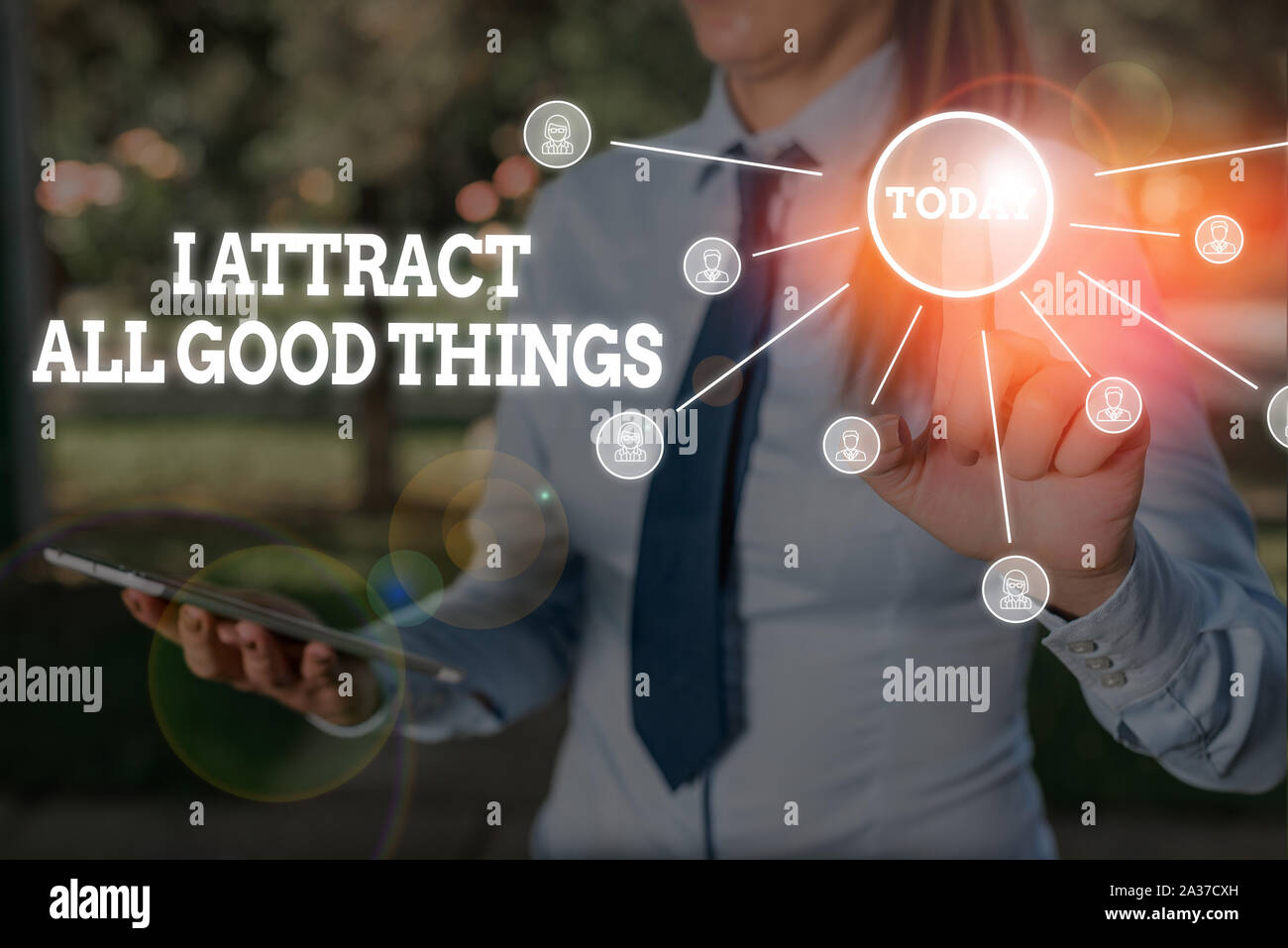 Writing note showing I Attract All Good Things. Business concept for ...