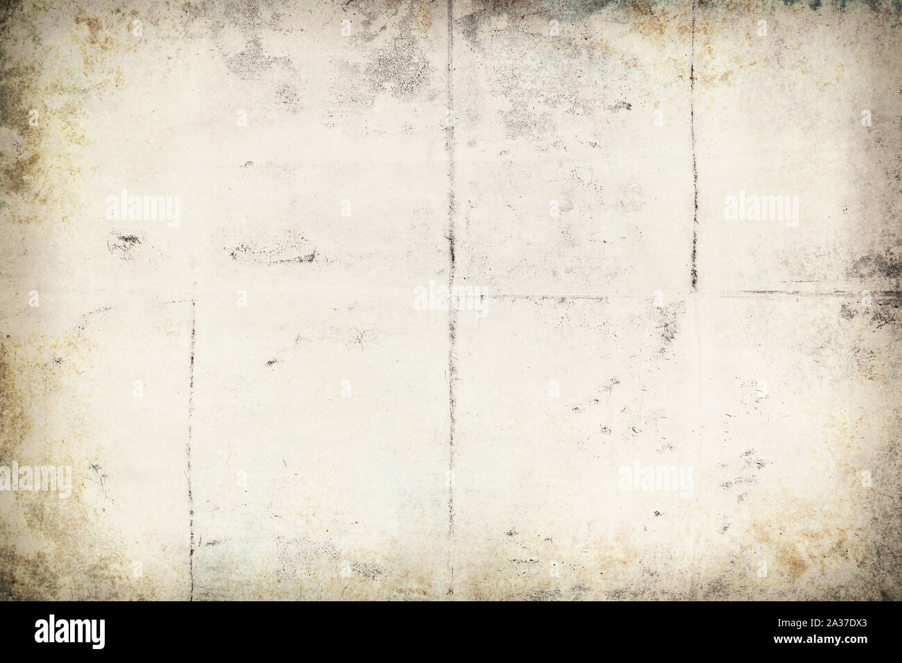 Sheet of old paper folded in eight, texture background Stock Photo - Alamy