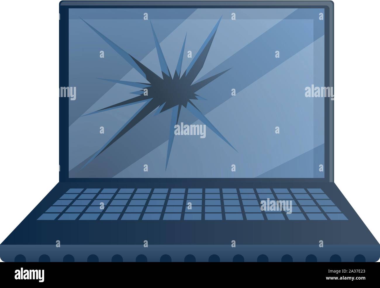 Broken business laptop icon. Cartoon of broken business laptop vector ...