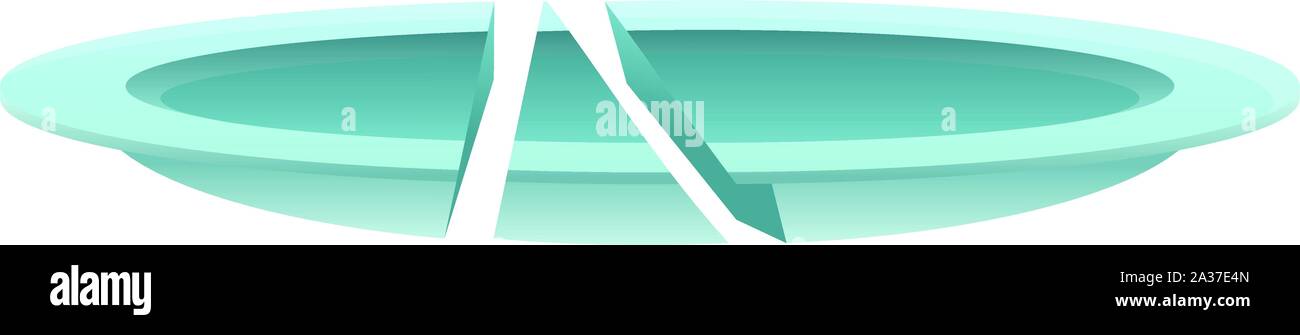 Broken plate icon. Cartoon of broken plate vector icon for web design ...
