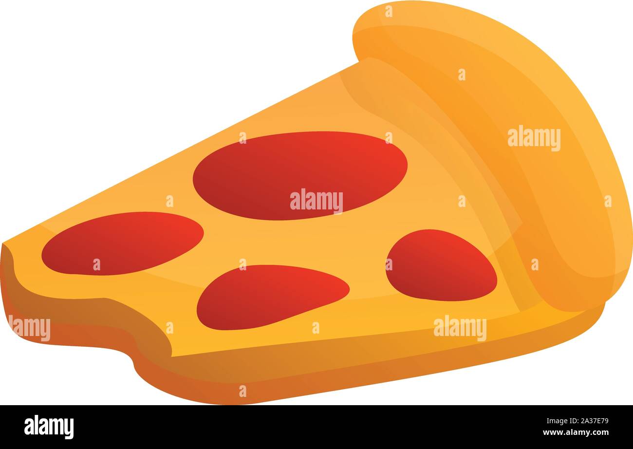 Bite pizza slice icon. Cartoon of bite pizza slice vector icon for web ...