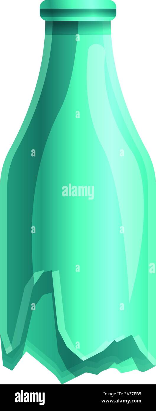 Broken glass bottle icon. Cartoon of broken glass bottle vector icon ...