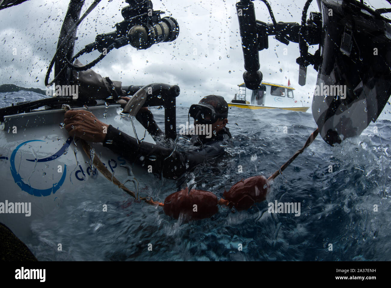 Deep dive in a submarine Stock Photo - Alamy