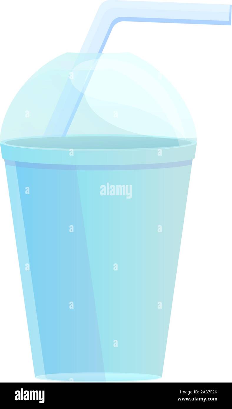 Cocktail plastic glass icon. Cartoon of cocktail plastic glass vector ...