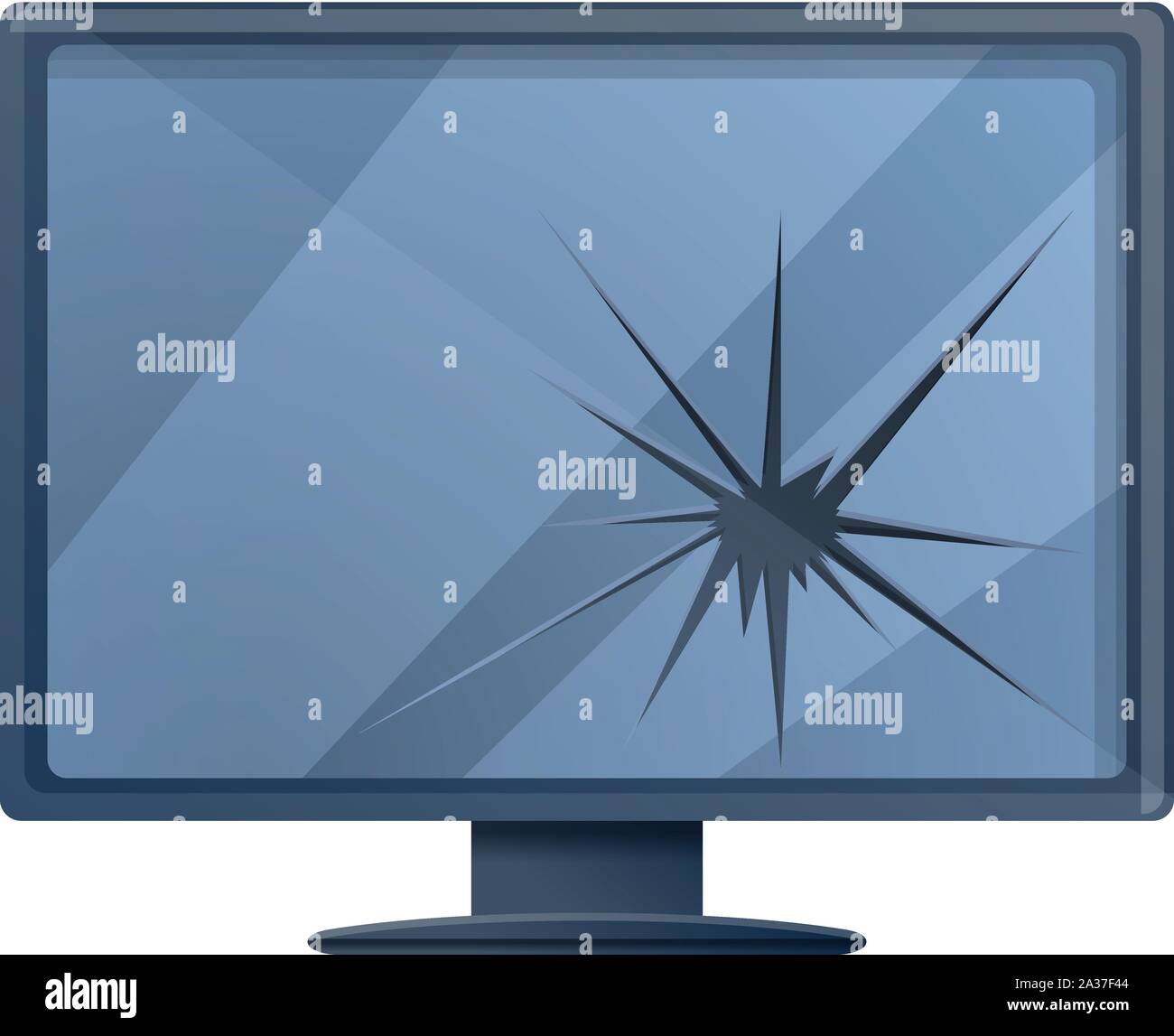 Broken lcd monitor icon. Cartoon of broken lcd monitor vector icon for ...