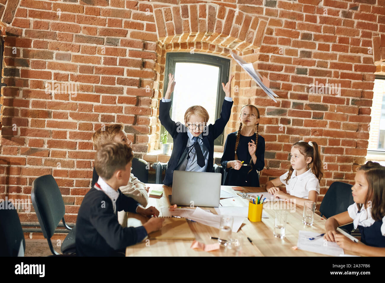 angry boy throwing documants on the flooor after unsuccessful day Stock ...