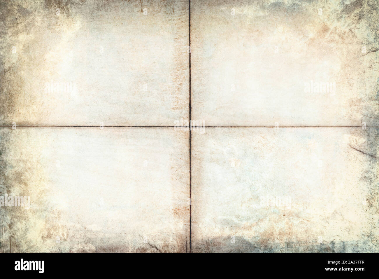 Sheet of old paper folded in four, texture background Stock Photo - Alamy
