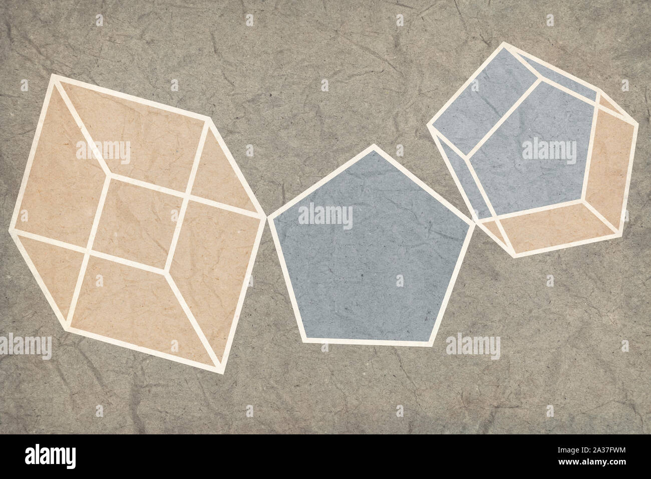 Crumpled paper with polygonal shapes, texture background Stock Photo ...