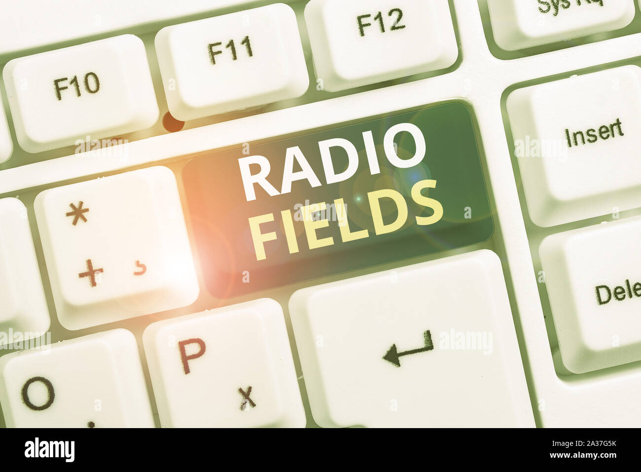 Conceptual hand writing showing Radio Fields. Concept meaning electromagnetic field intensity ...
