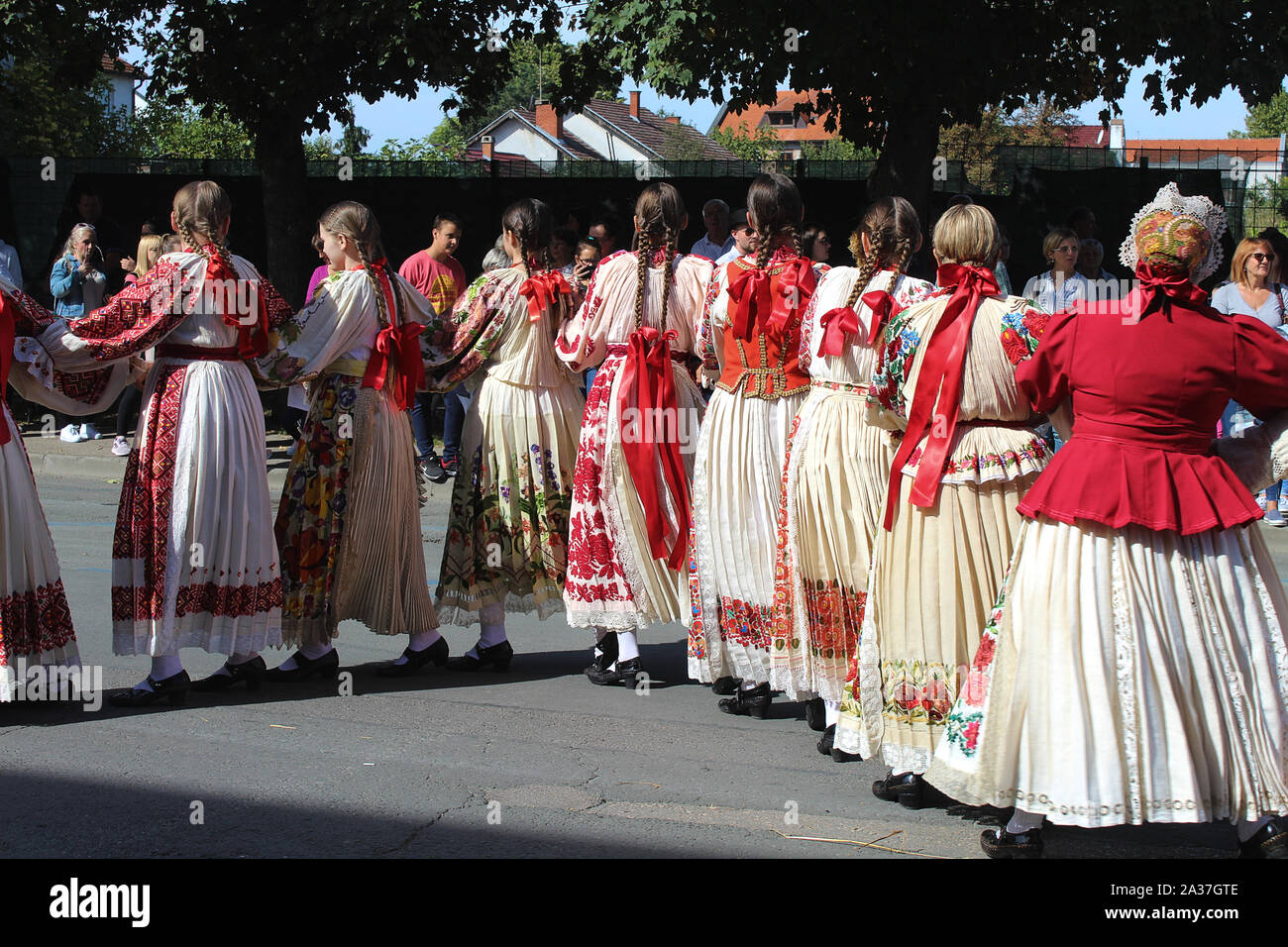 Traditional dance in Vinkovci autumn festival, in Croatia Stock Photo ...