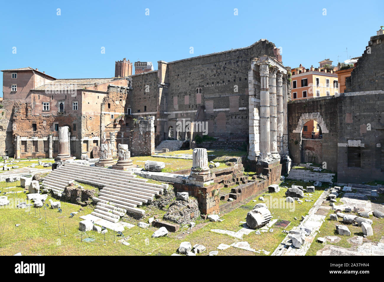 Rome: Remains of the temple of mars ultor in the Augustine Forum Stock ...