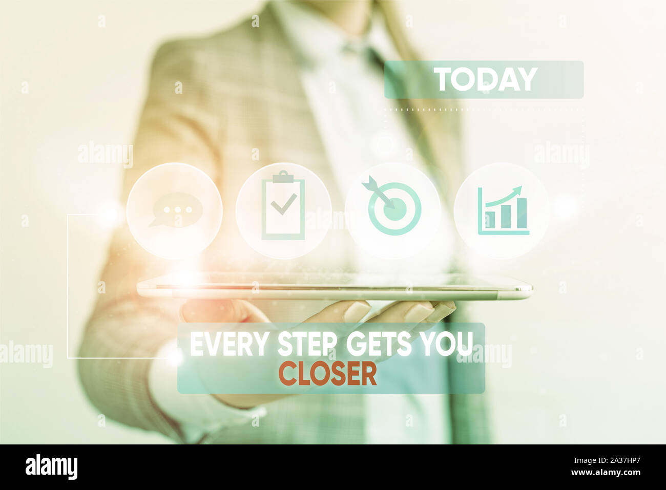 Conceptual hand writing showing Every Step Gets You Closer. Concept ...