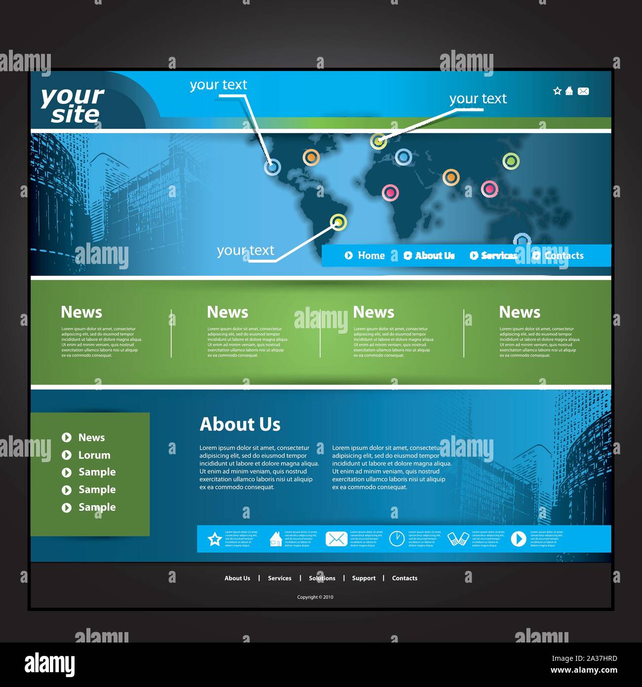 Website Template Vector Stock Vector Image & Art - Alamy