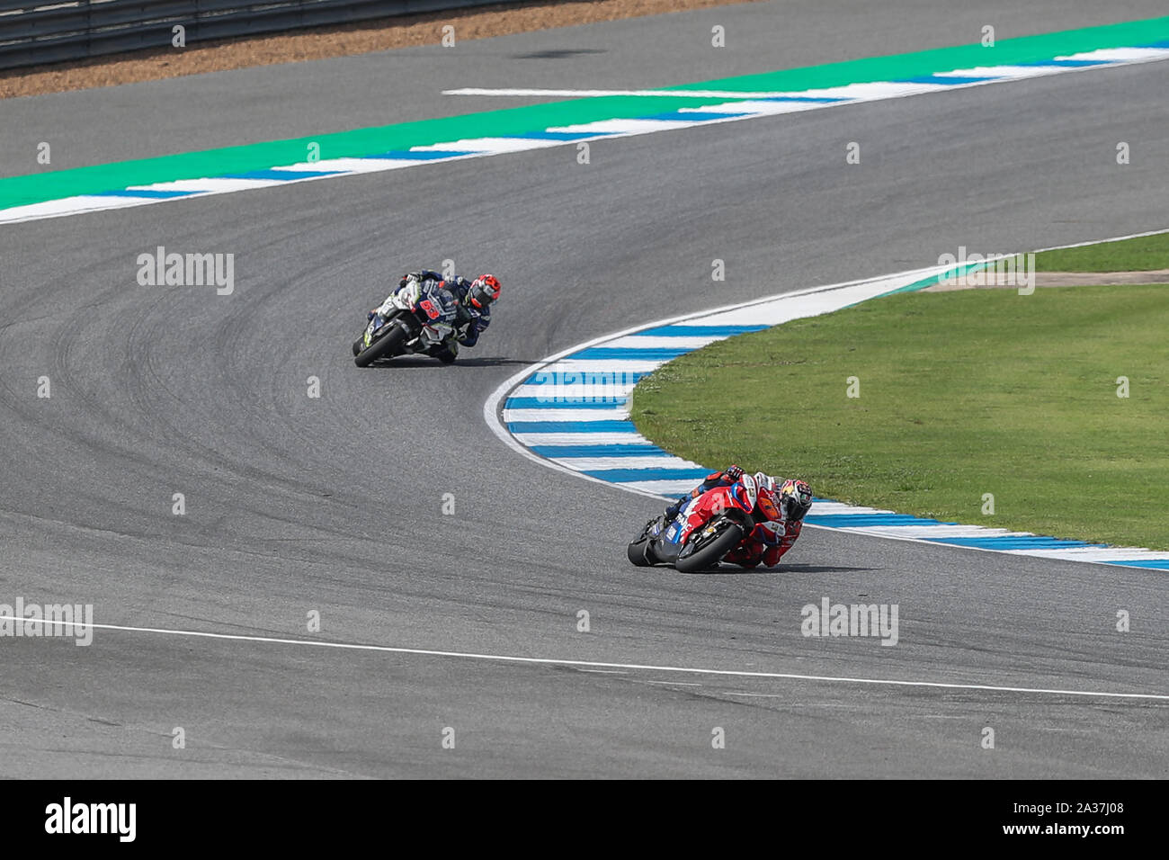 Buriram, Thailand. 6th Oct, 2019. Riders compete during the Thai Grand ...