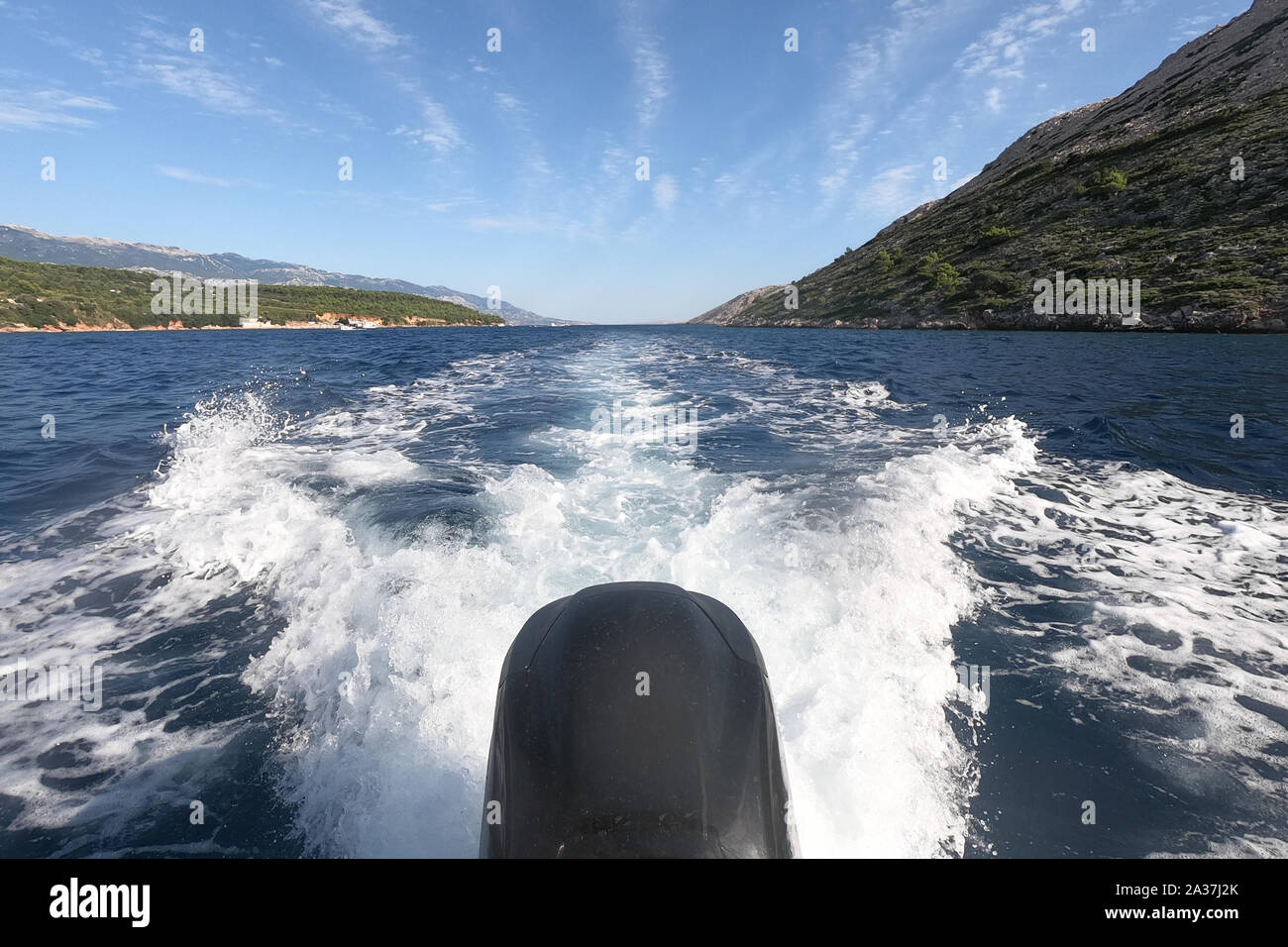 Water Trail Behind Moving Motor Boat High Resolution Stock Photography ...