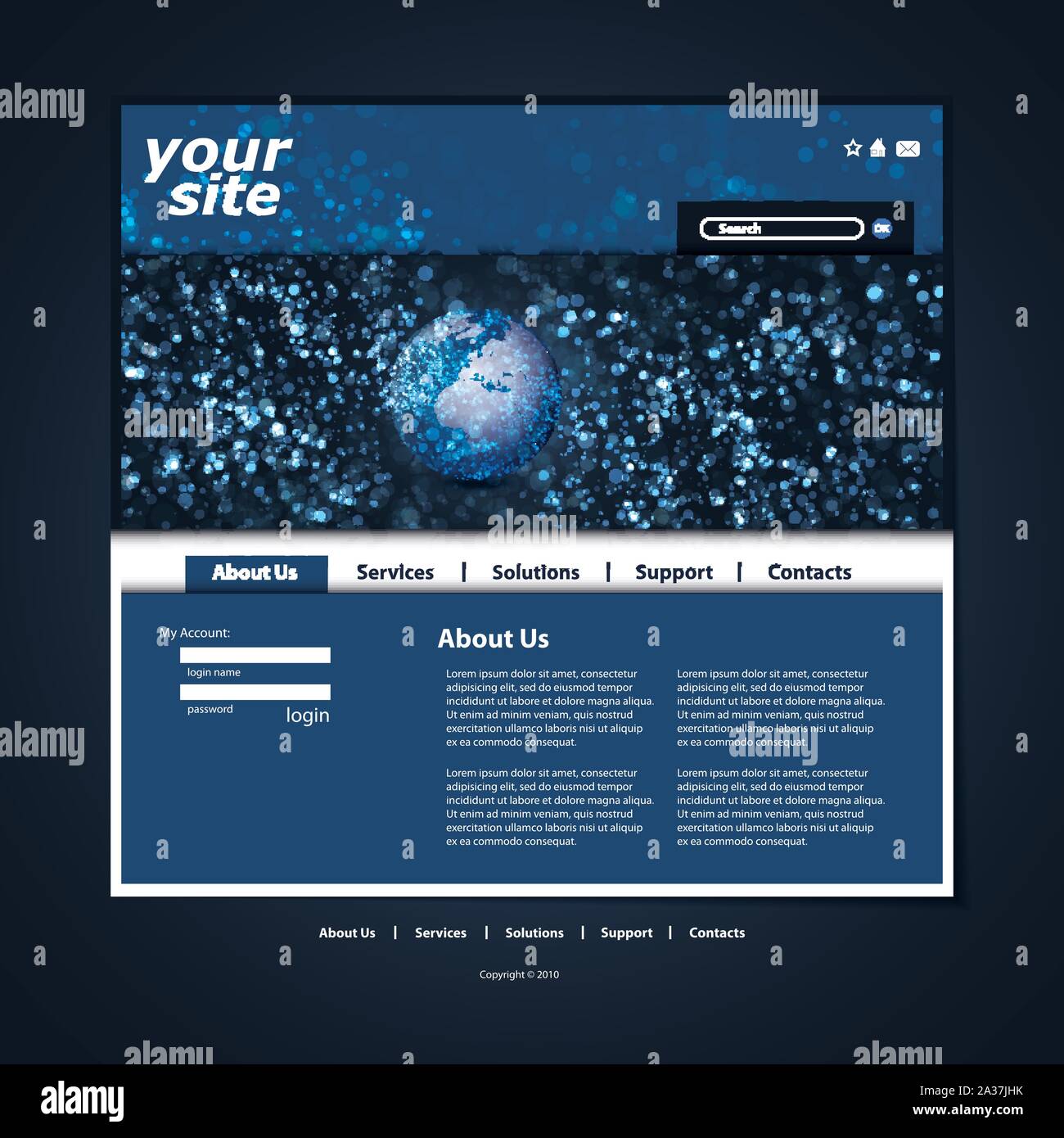 Abstract Dark Blue Modern Style Business Web Site Design Template with ...