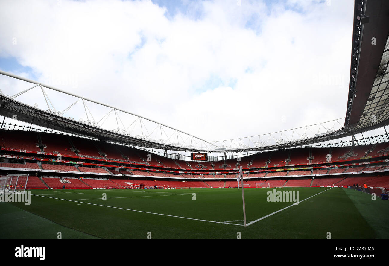 A view of an empty stadium before the Premier League match at the ...
