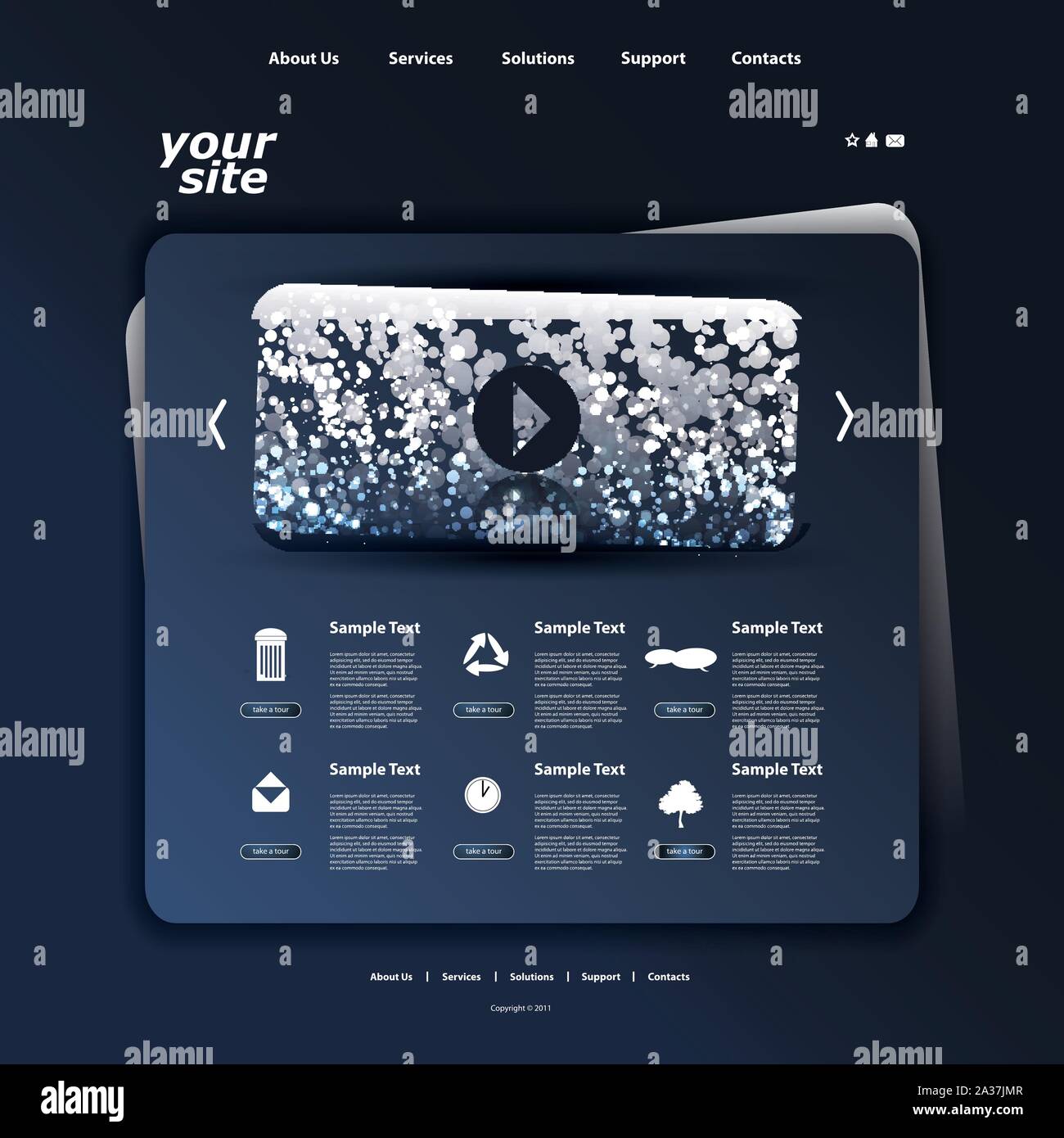 Abstract Dark Blue Modern Styled Media or Technology Web Site Design ...