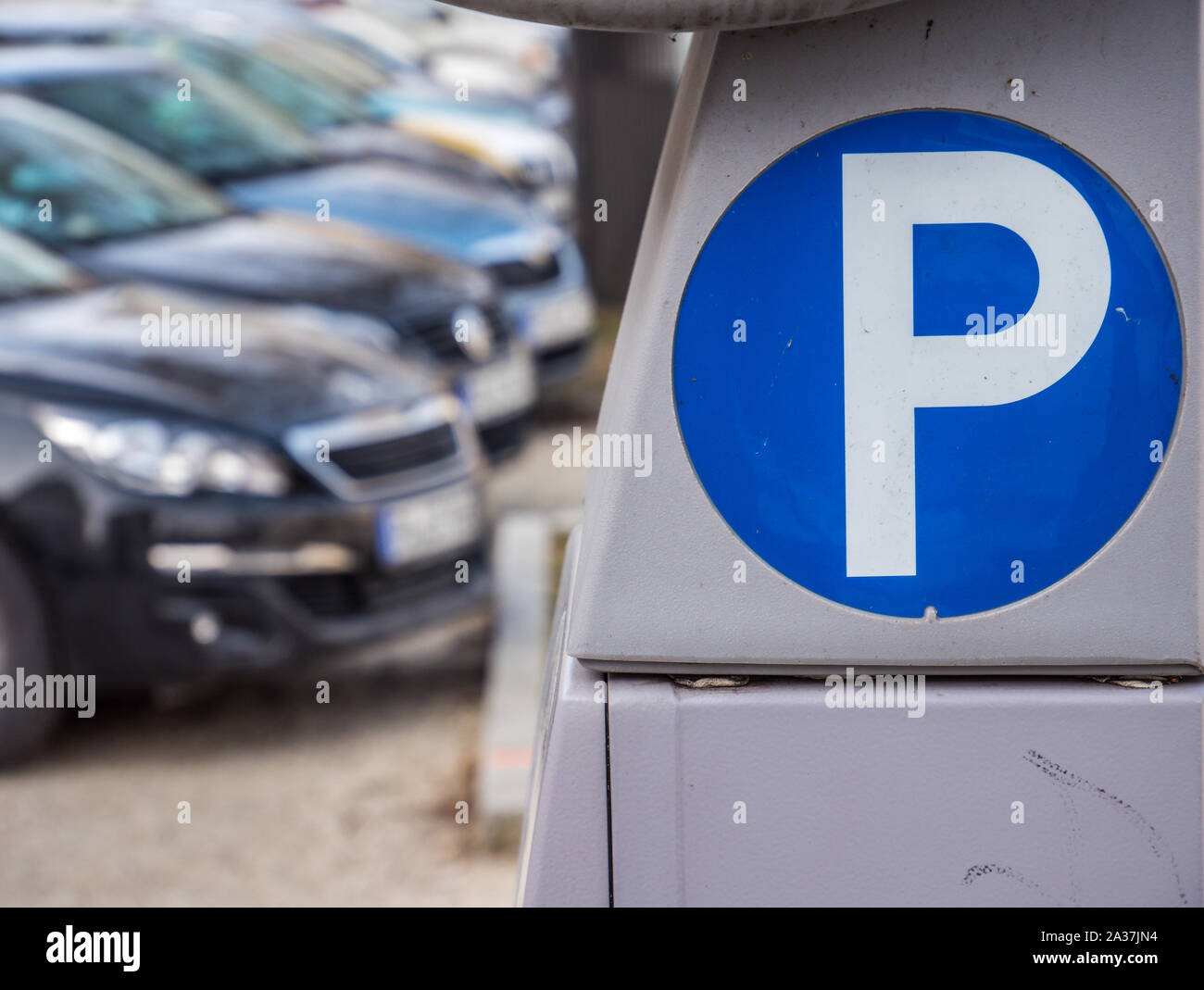 Parking machine in a city Stock Photo - Alamy