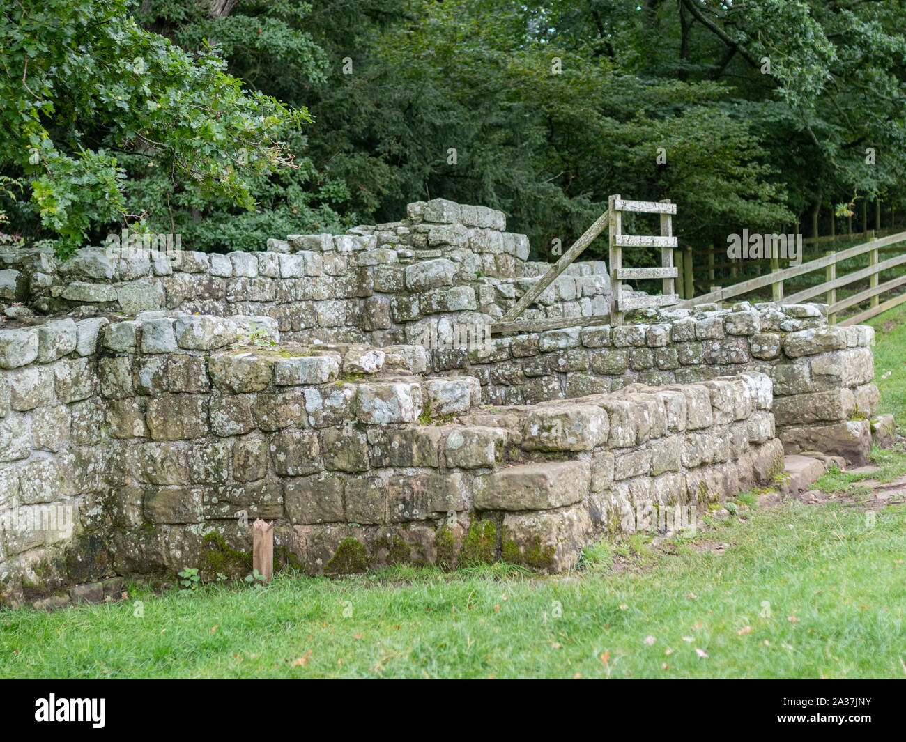 remains of Brunton Turret on Hadrians Wall northumberland UK Stock ...