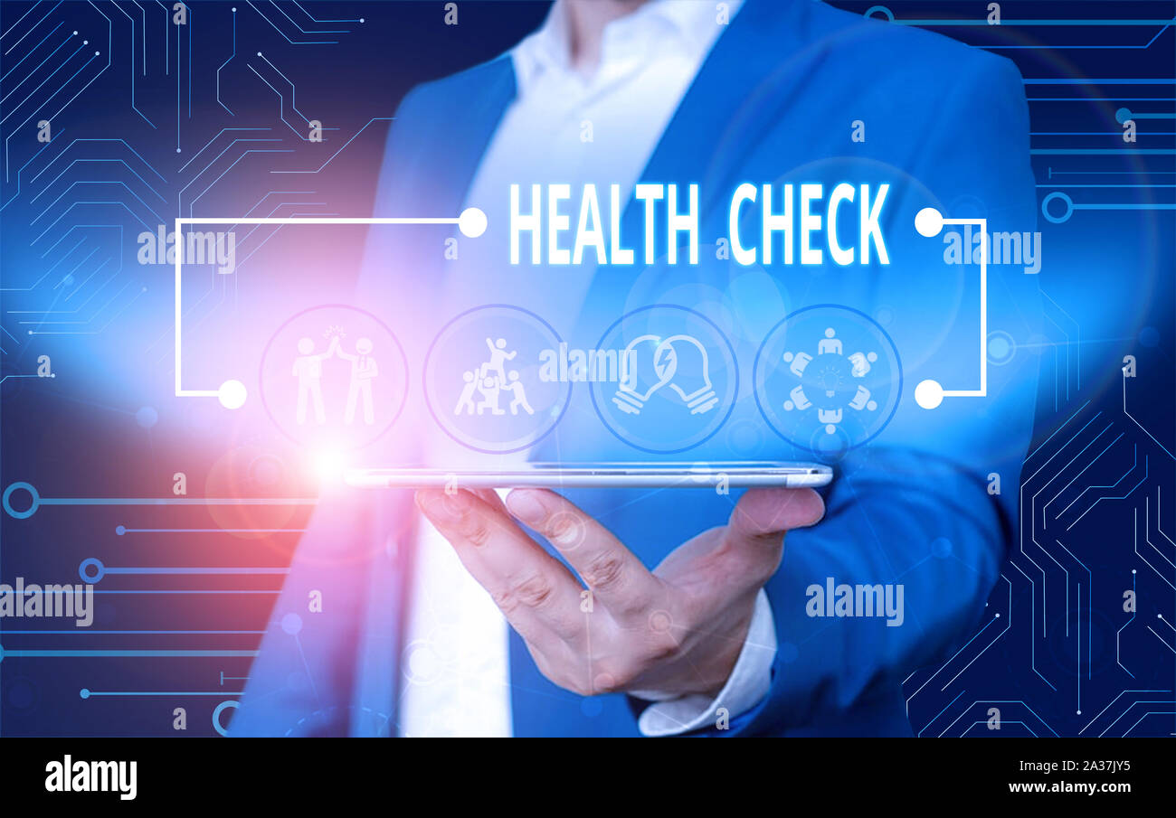 Text sign showing Health Check. Business photo text thorough physical ...