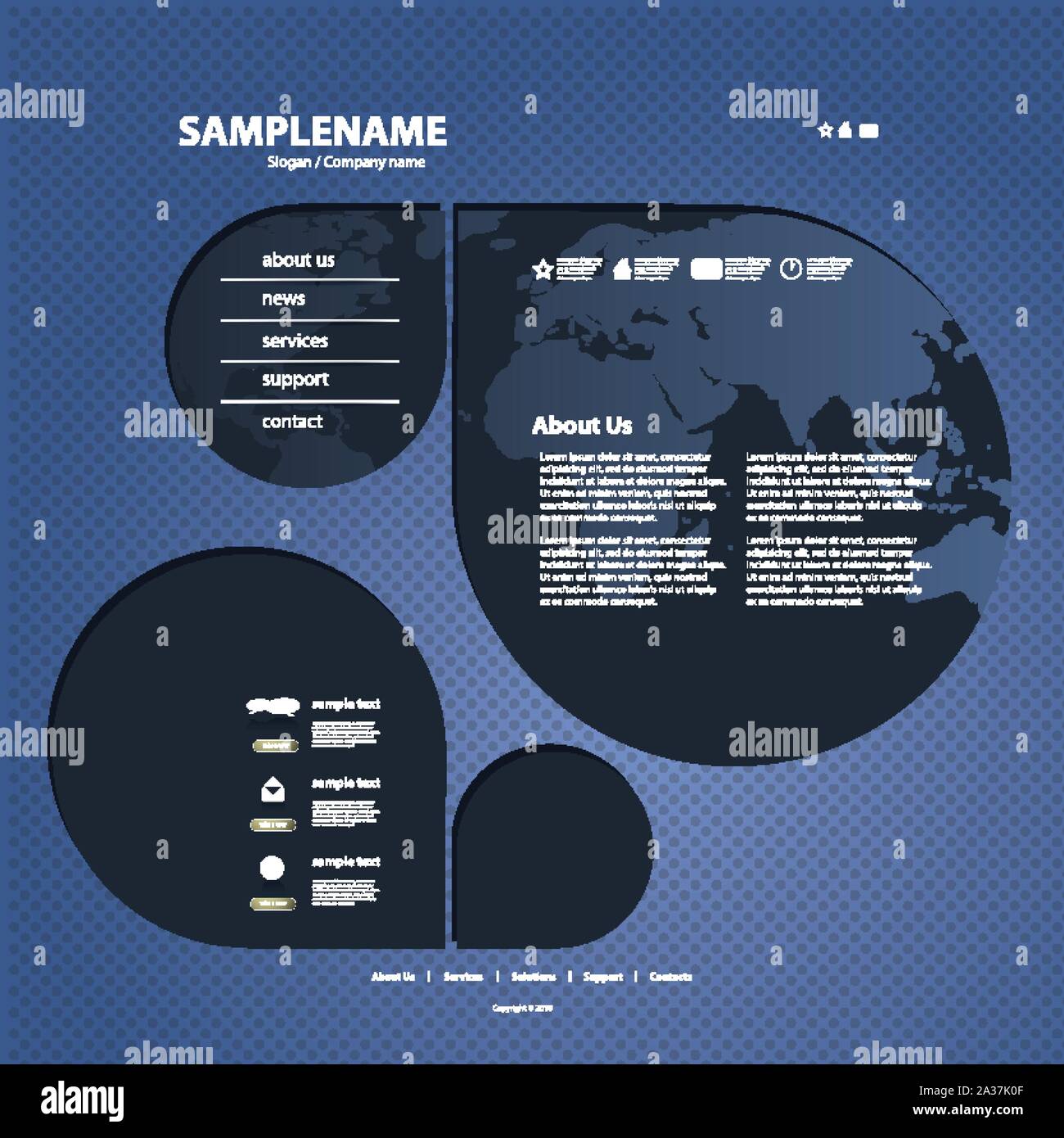 Blue Abstract Website Design Template in Freely Scalable and Editable ...