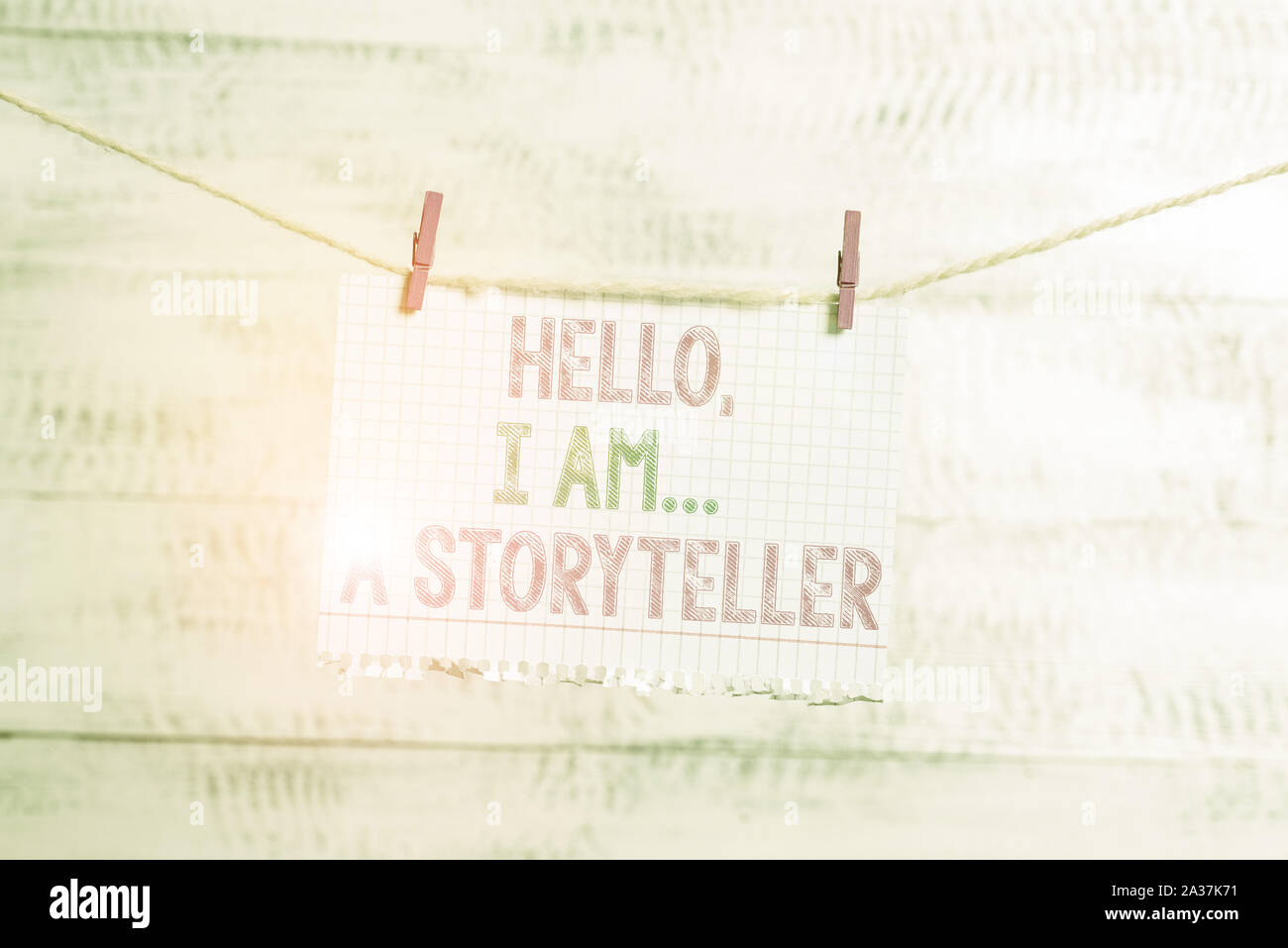 Writing note showing Hello I Am A Storyteller. Business concept for ...