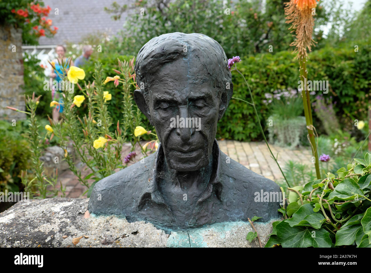 Sculpture bust of Leonard Woolf Monks House home of Virginia Woolf at ...
