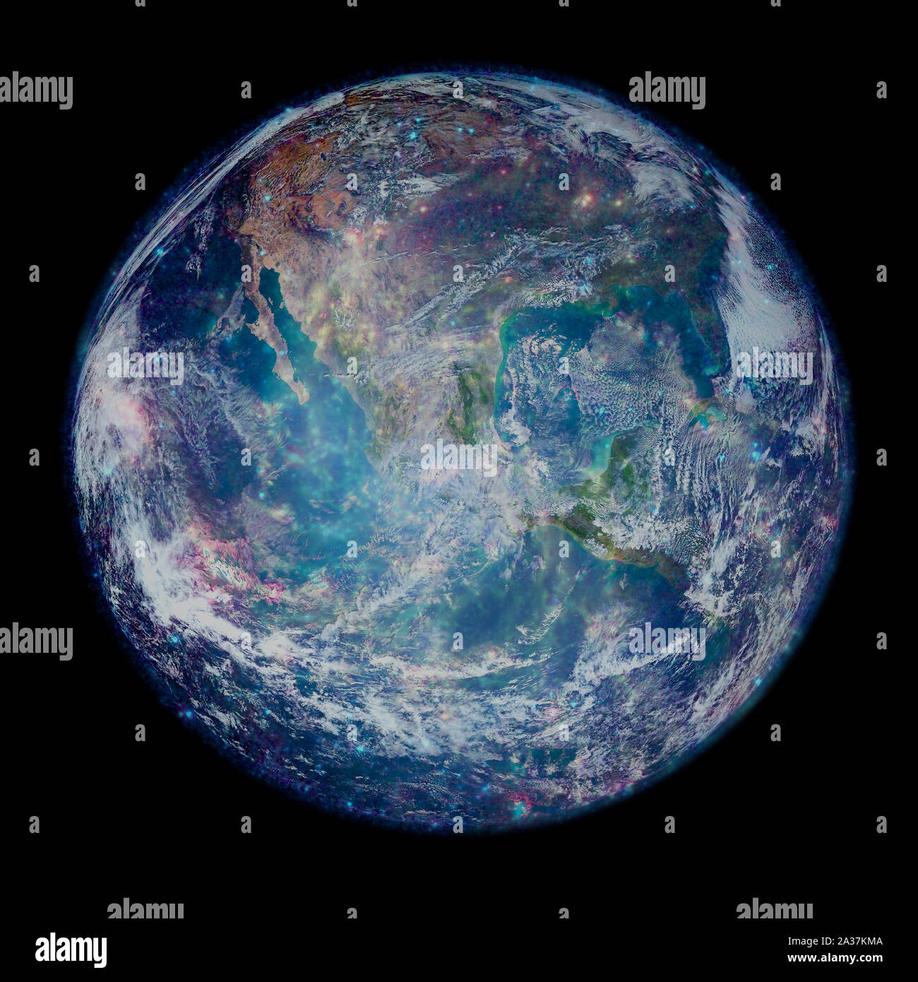 Planet Earth in deep space, cosmic landscape. Elements of this image ...