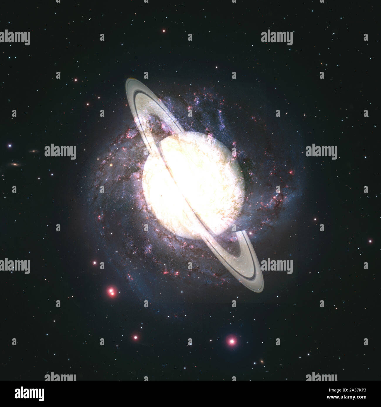 Saturn. Incredibly beautiful planets, galaxies, dark and cold beauty of ...