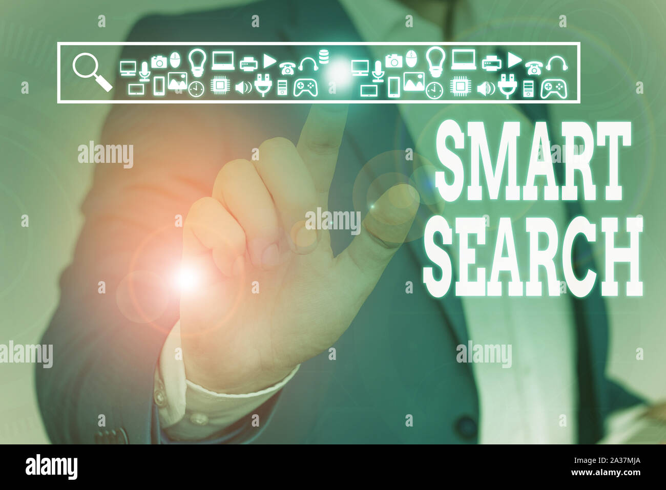 Handwriting text Smart Search. Conceptual photo tool used in recording ...