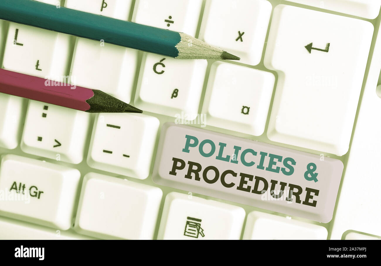 Handwriting text Policies And Procedure. Conceptual photo list of rules ... Handwriting text Policies And Procedure. Conceptual photo list of rules ...