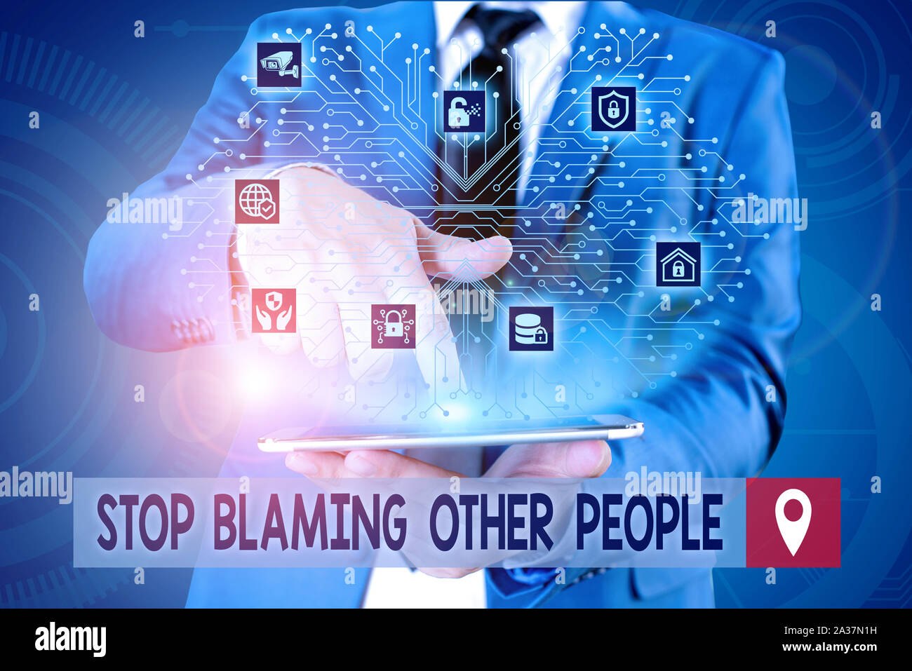 Handwriting text writing Stop Blaming Other People. Conceptual photo Do ...