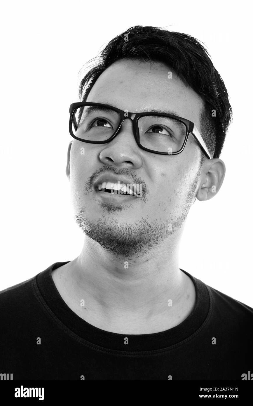 Smiling face asian young man Black and White Stock Photos & Images - Alamy